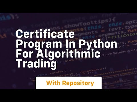 Certificate program in python for algorithmic trading