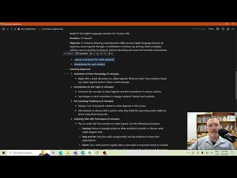 Using AI to generate 15-minute lesson plans for the English language learning classroom