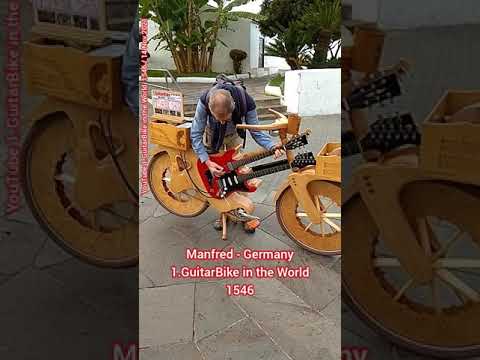 1546. (WR566) Manfred - Germany 1.GuitarBike Guitar Bicycle Puerto de la Cruz Tenerife