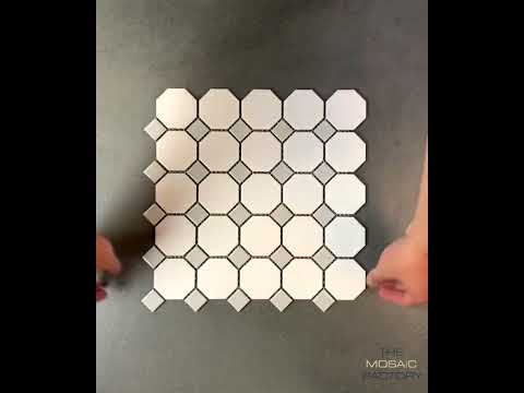 Mosaic Tiles Sheet – Paris Octagon Grey and White (PAOC140300)