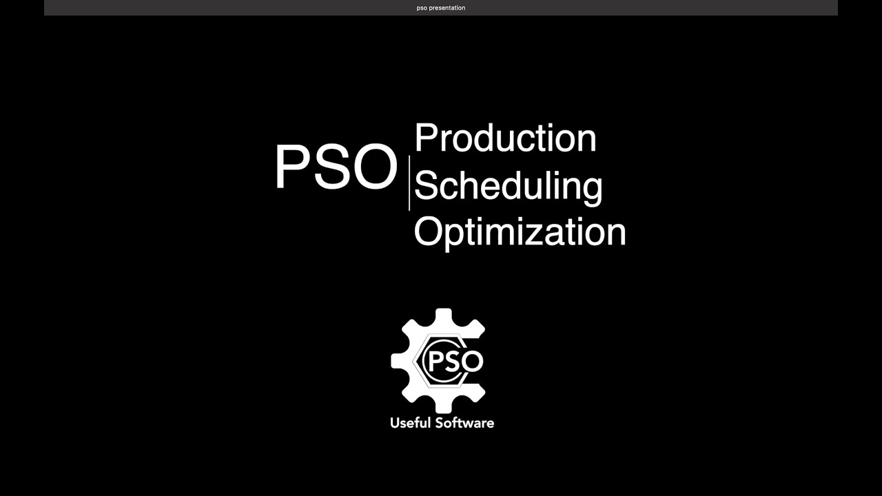 PSO - Production Scheduling Optimization