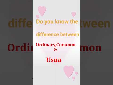 Is it Ordinary, Usual or Common?🤔|Do they differ?|English lesson