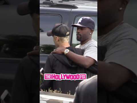 Justin Bieber & Kris Jenner's Boyfriend, Corey Gamble, Link Up At The Studio To Work On Music In LA