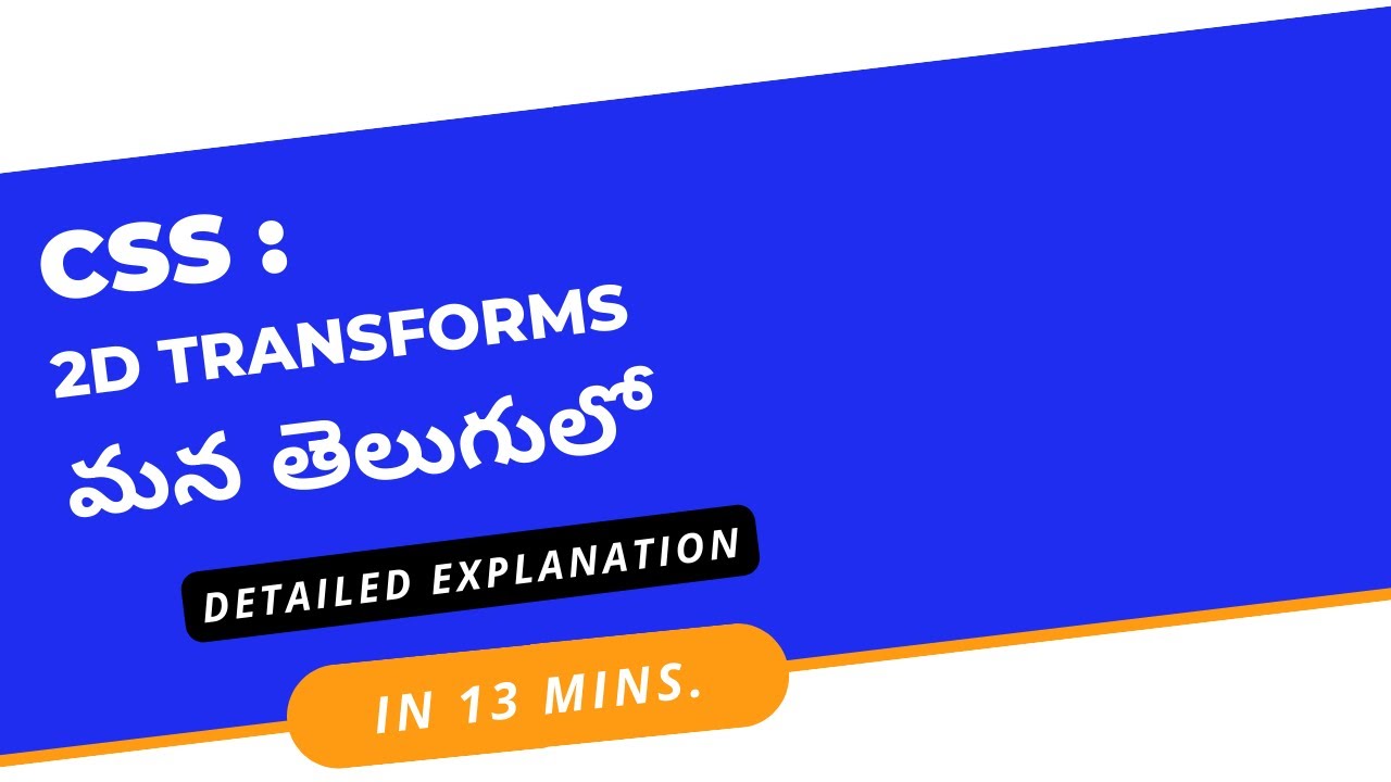 29.2D Transforms in CSS  |#css #weekendcodingintelugu