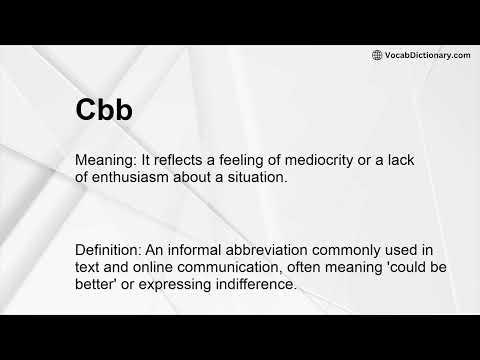 Cbb Meaning
