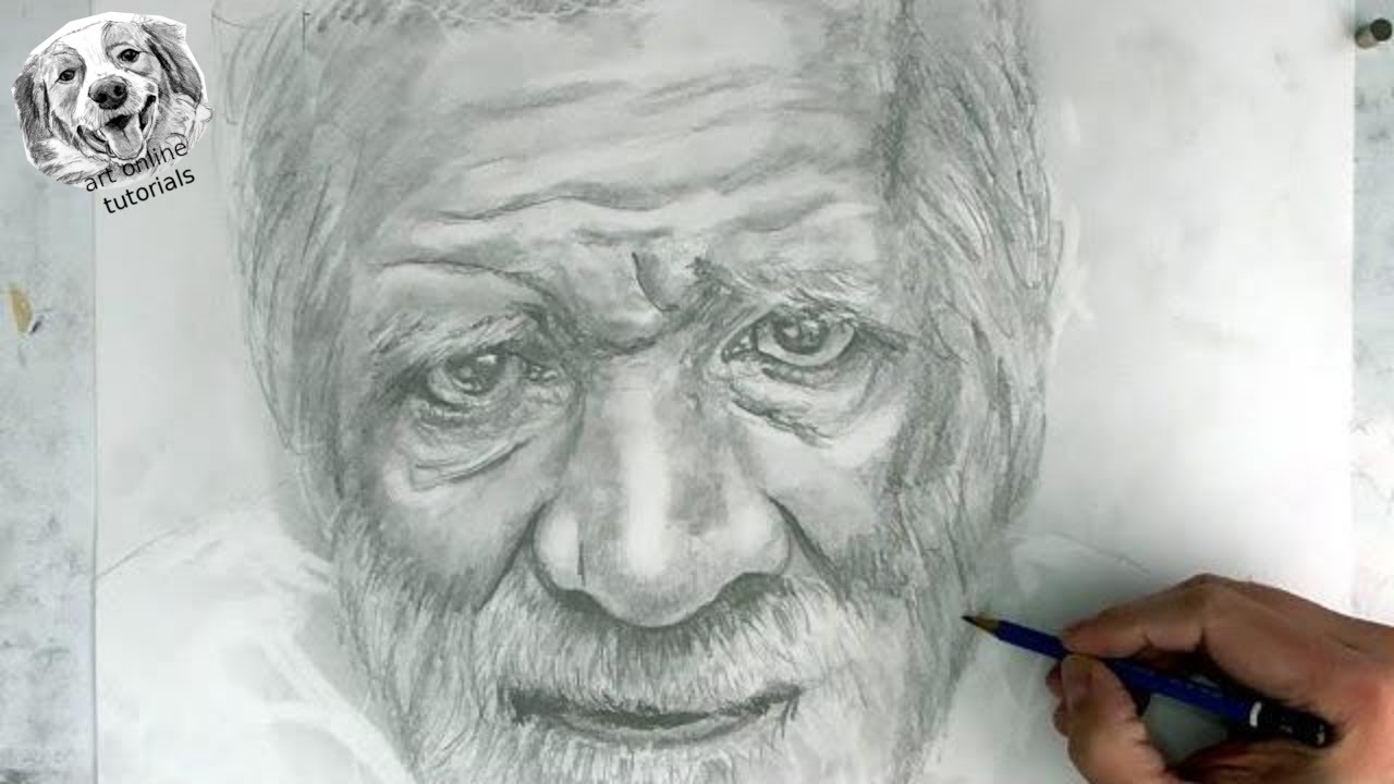 How to Draw Realistic Portraits with Pencil Step by Step | Old Man (narrated)