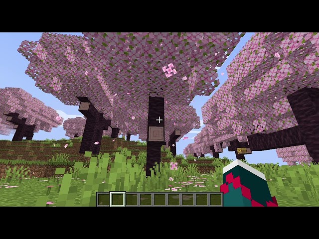 Falling cherry blossom leaves Minecraft Texture Pack