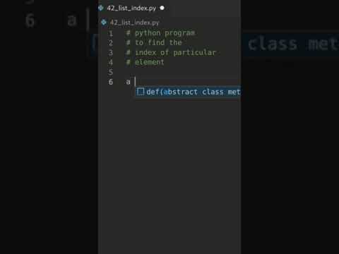 Program To Find Index Of Element From The List Using Python | Index() | Tech Blooded | #Shorts