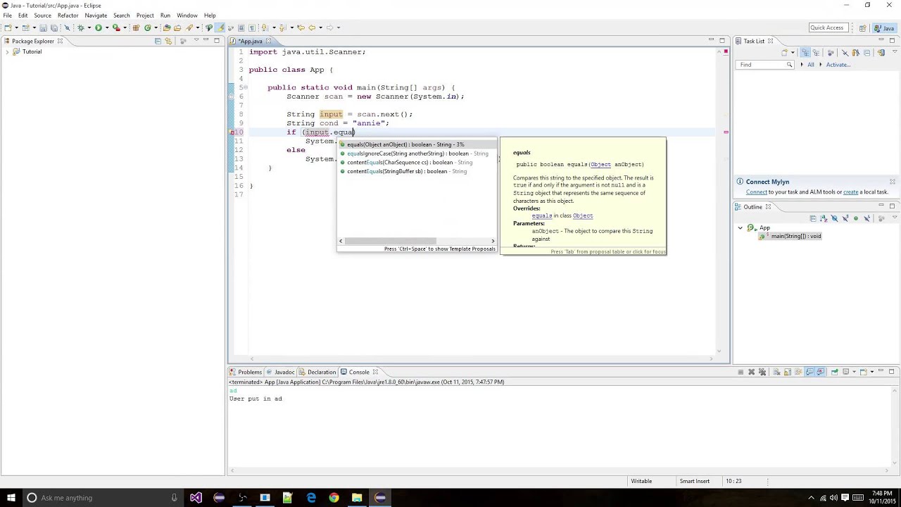 Java Tutorial 8 - User Console Input