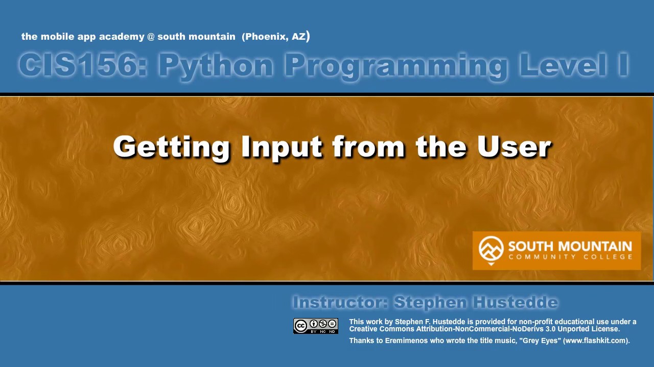 Python 01G - Getting Input from the User