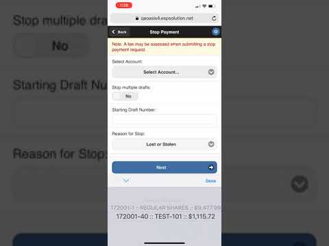 ESP Mobile Banking: Stop Payment