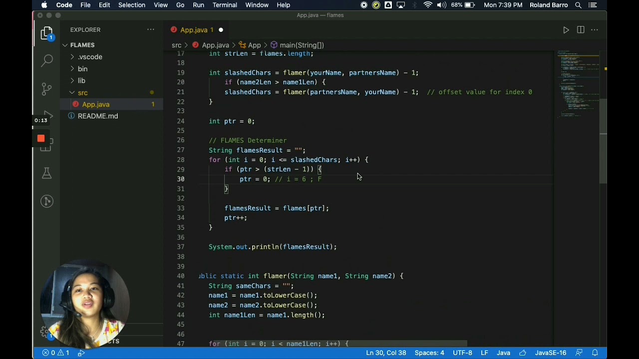 I TRIED MAKING FLAMES GAME IN JAVA LANGUAGE