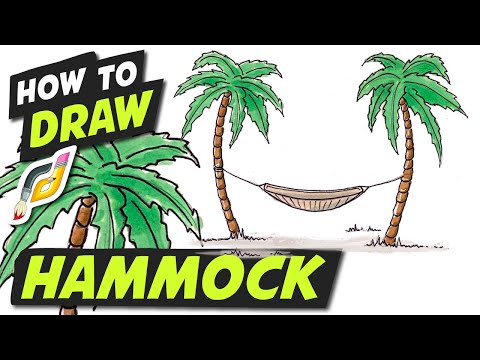How to Draw HAMMOCK Palm Trees - Fun Easy Simple