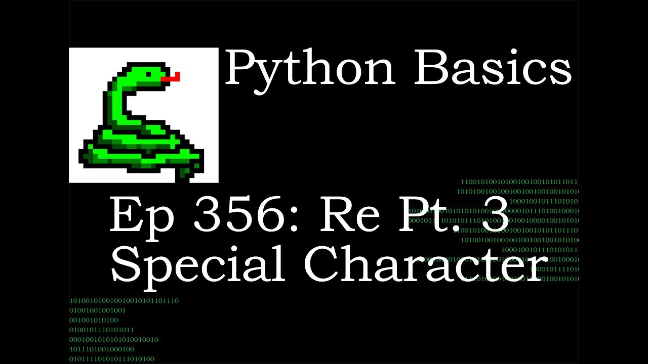 Python Basics Re Module Pt. 3 Special Character Dot (.)