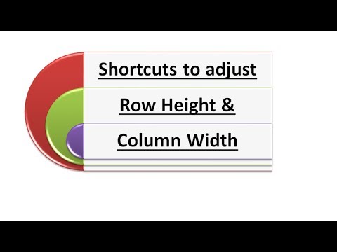 Shortcuts to adjust Row Height & Column width