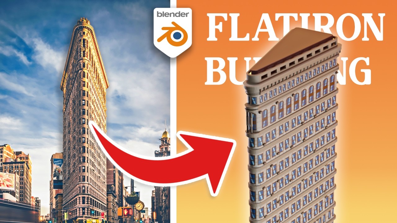 How to make the Flatiron Building in Blender (low poly) | Full Tutorial