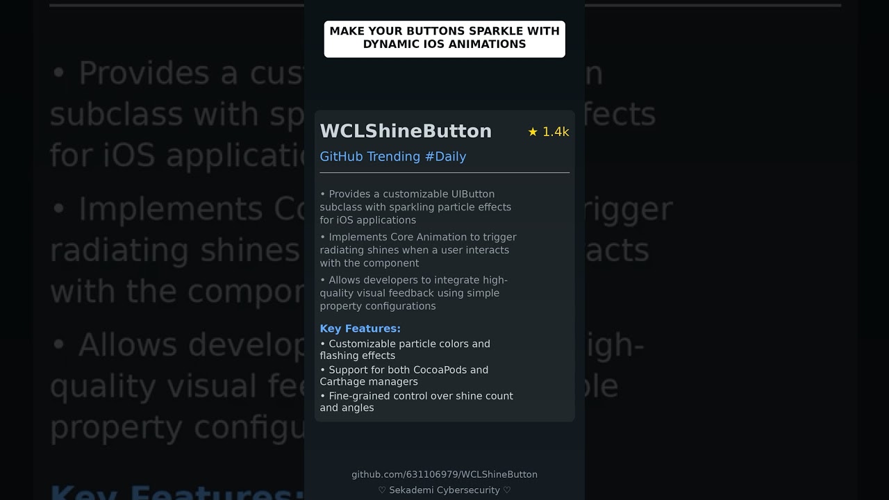 GitHub Trending Repositories: imwcl/WCLShineButton 🇬🇧