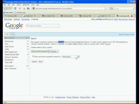 Importing Contacts and Creating Groups in CV Google