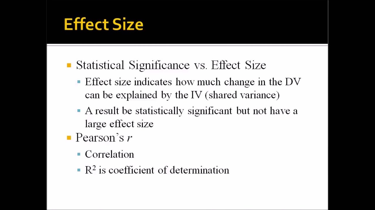 Statistical Significance, Effect Size, Error