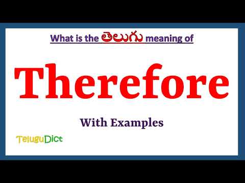 Therefore Meaning in Telugu | Therefore in Telugu | Therefore in Telugu Dictionary |