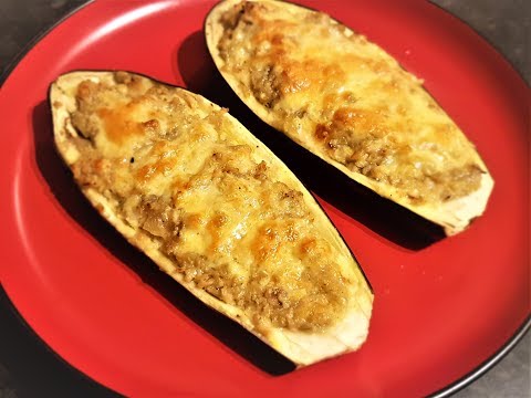 Soya mince stuffed aubergines Price £3 Serves 3