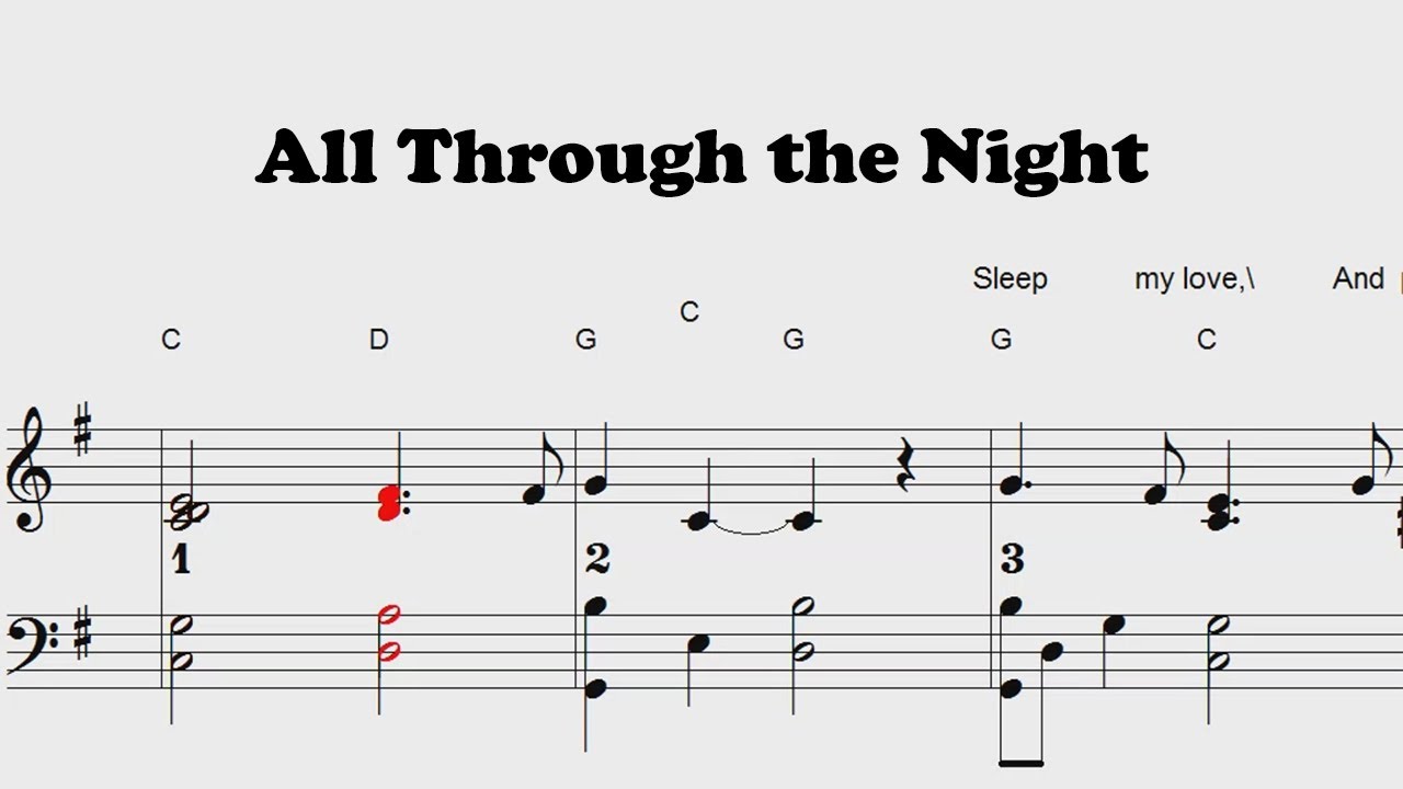 All Through the Night - Christmas - Piano sheet music | PDF download