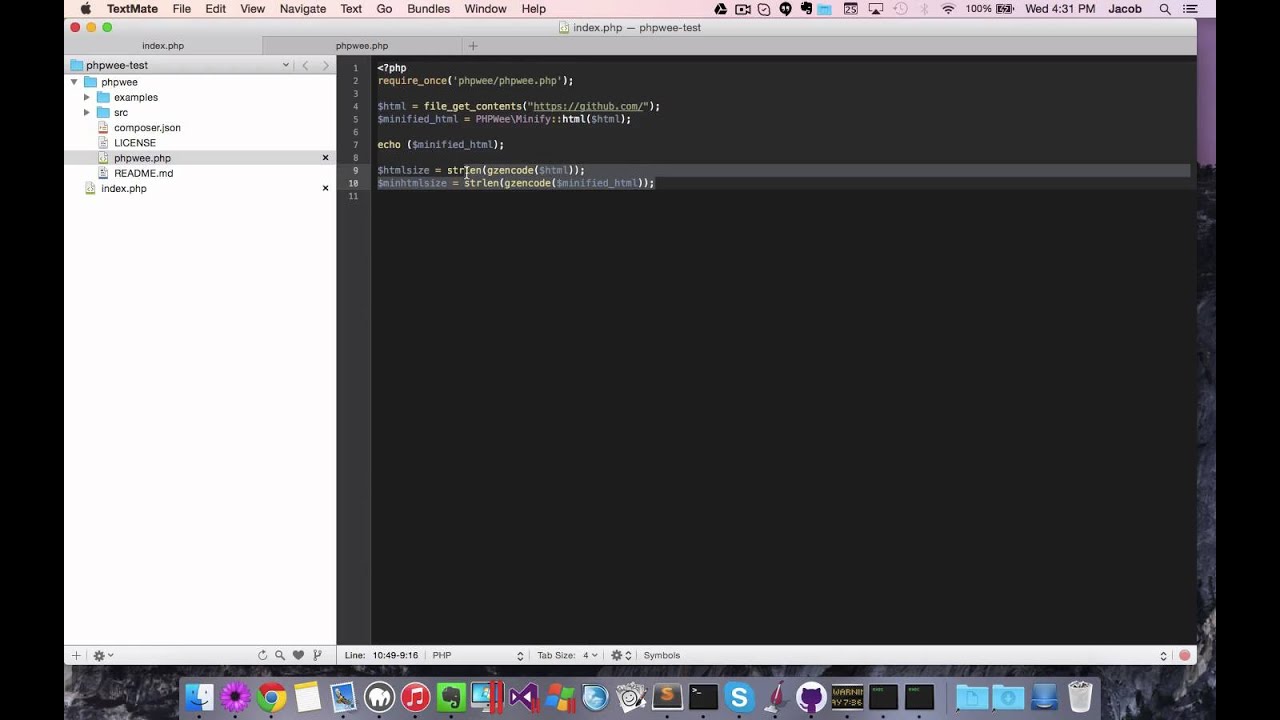 PHPWee  -  Minify HTML, HTML5, CSS and Javascript using PHP
