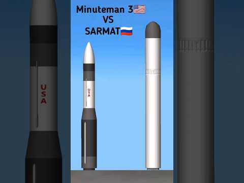 LGM Minuteman 3 Vs Rs-28 SARMAT ICBM comparison #sfs #icbm #viral #shorts