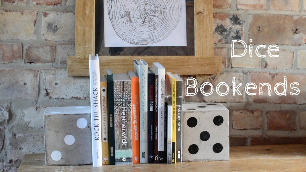 Concrete Dice Bookends