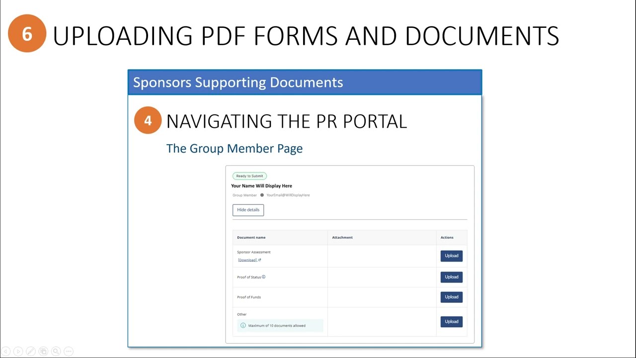 Step 6 - Uploading PDF Forms and Supporting Documents