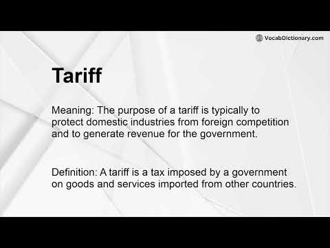 Tariff Meaning