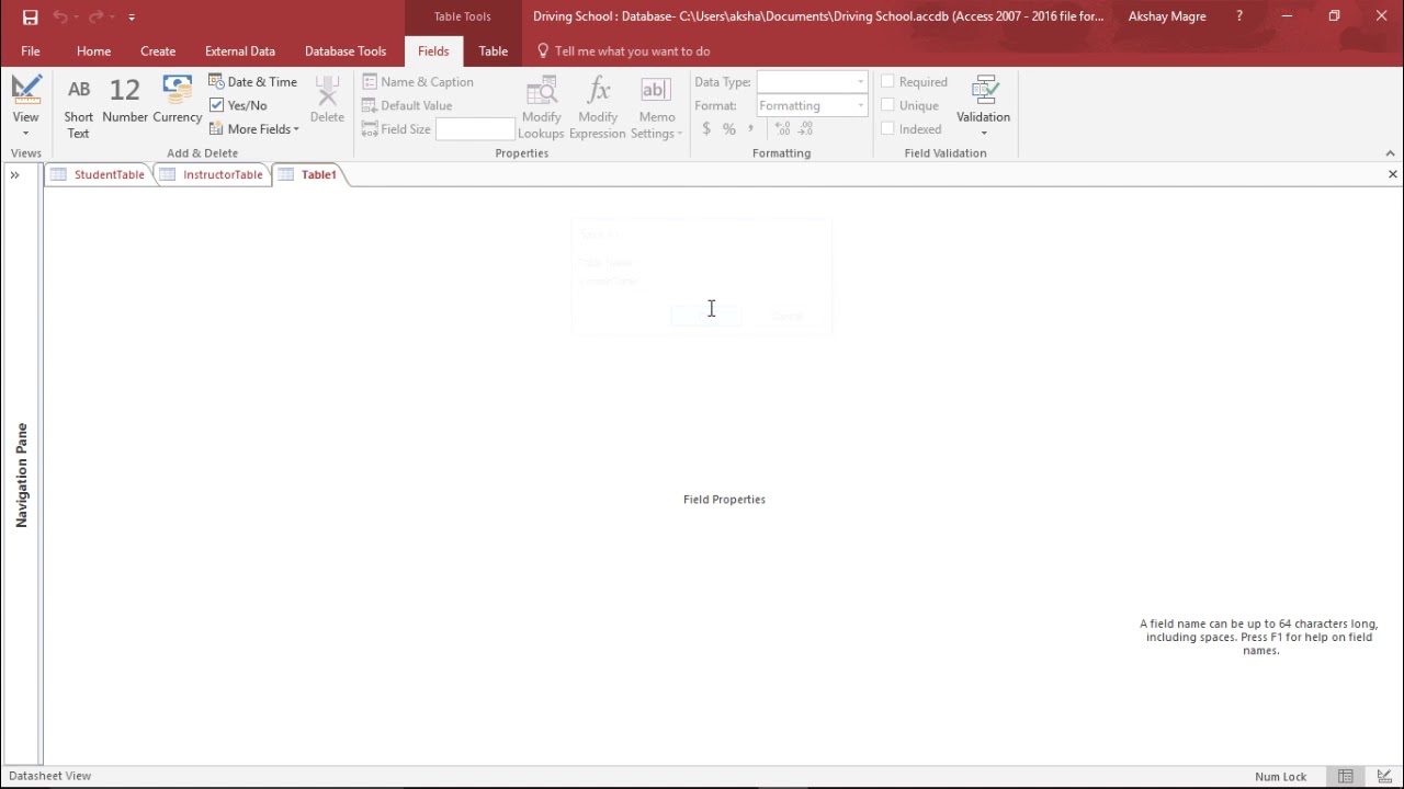 MS Access 2016 - Relational Database Design