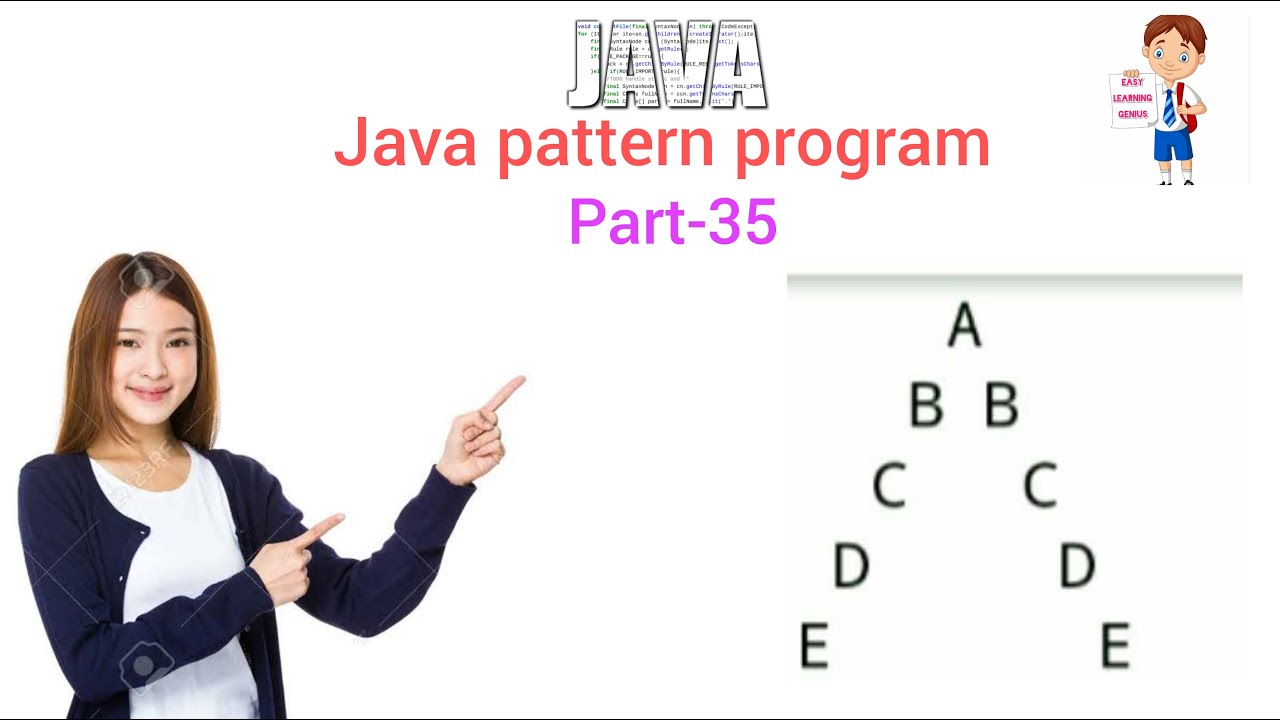 Java pattern program part 36 Easy Learning Genius