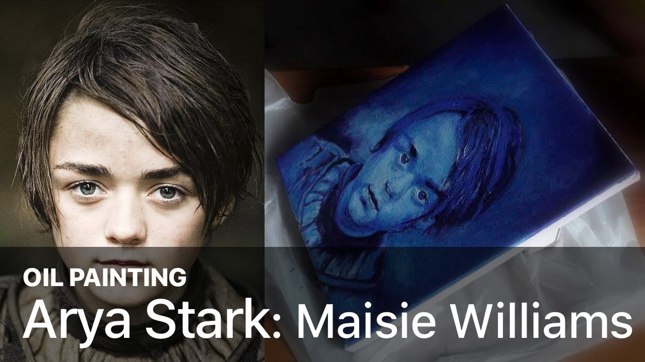 Oil Painting Portrait of Arya Stark from the Game of Thrones GoT Series | Maisie Williams