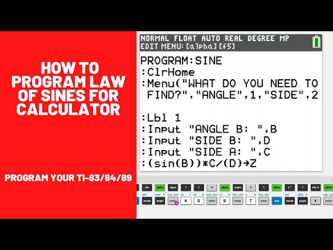 How to Program the Law of Sines for TI-83/84/89 Calculator **Step-By-Step**