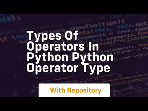 Types of operators in python python operator type