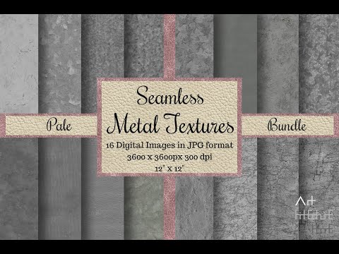 Seamless Metal Textures, Pale Bundle Pack - Steel Pattern, Digital Papers, Printable Scrapbook Paper