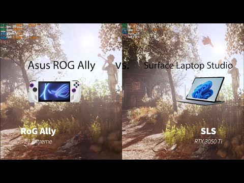 Asus ROG Ally vs. Surface Laptop Studio: RTX 3050Ti vs. Z1 Extreme Benchmark