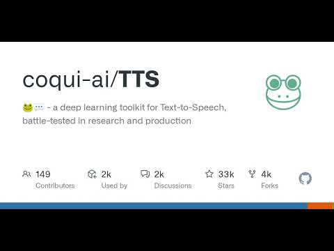 GitHub - coqui-ai/TTS: 🐸💬 - a deep learning toolkit for Text-to-Speech, battle-tested in research...