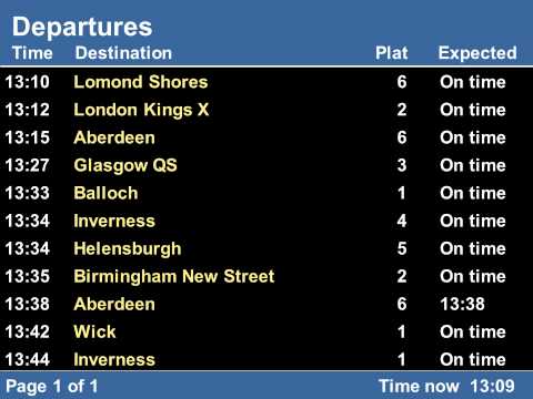 double time train station departures board simulation