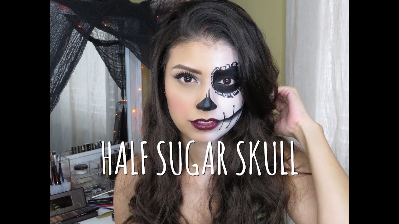 Easy Half Sugar Skull Makeup Tutorial
