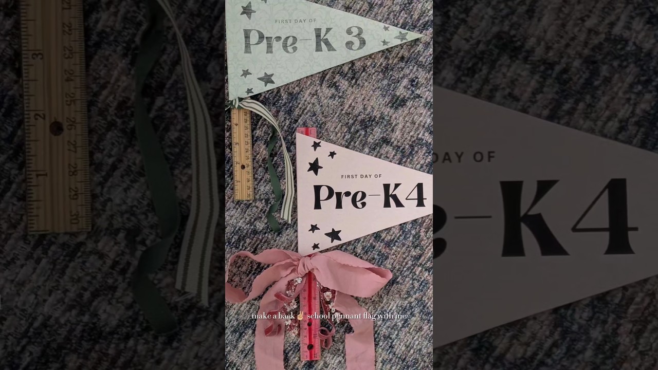 DIY first day of school flags 🚩#backtoschool #firstdayofschool #pennantflag #crafty #diymama #DIY