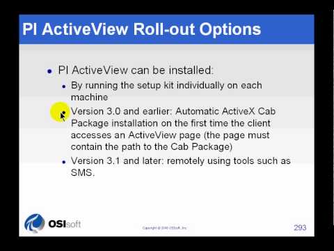 OSIsoft: Notes on PI ActiveView Installation. v2.2