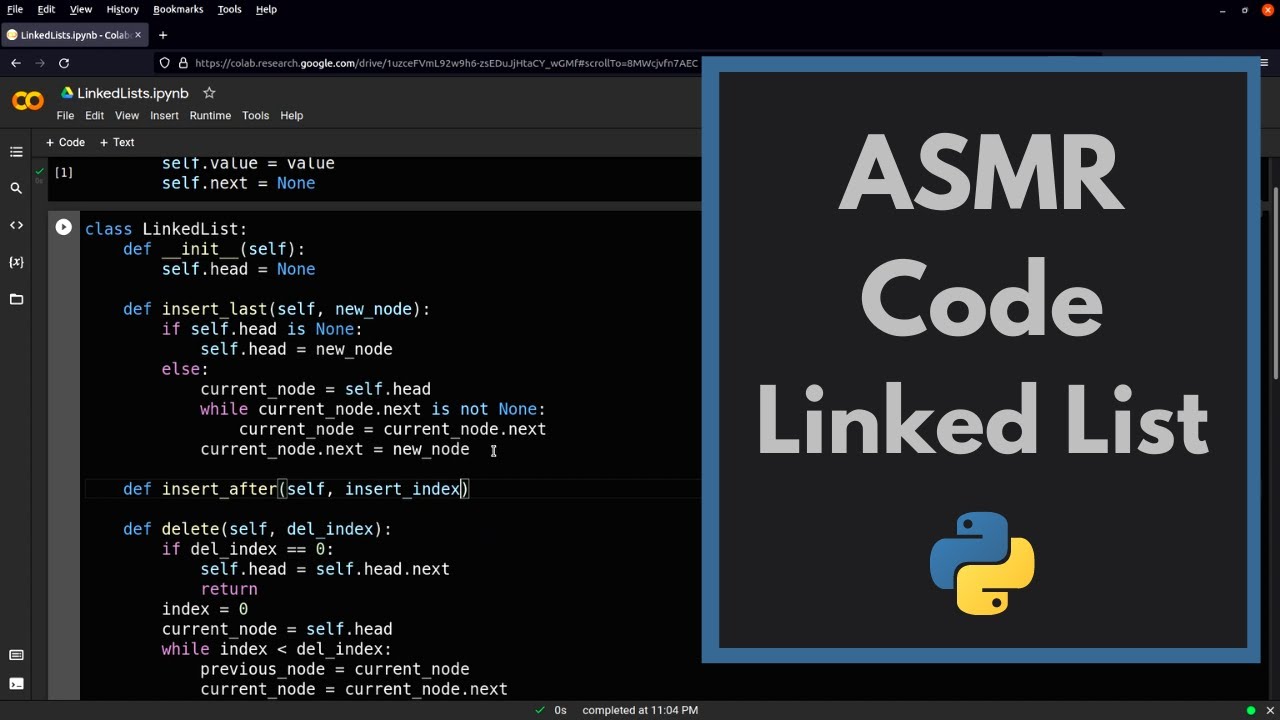 ASMR Coding: Linked Lists with Python | keyboard typing | soft-spoken