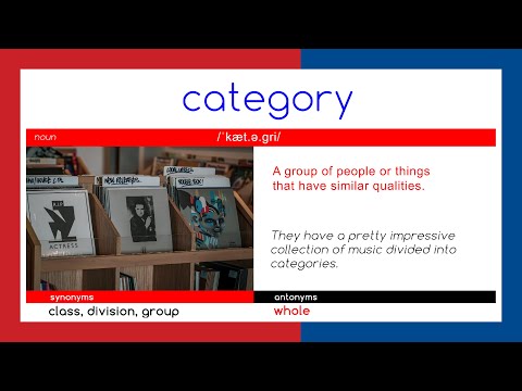 C A T E G O R Y - WORD OF THE DAY - English - Meaning - Spelling - Synonyms and Antonyms