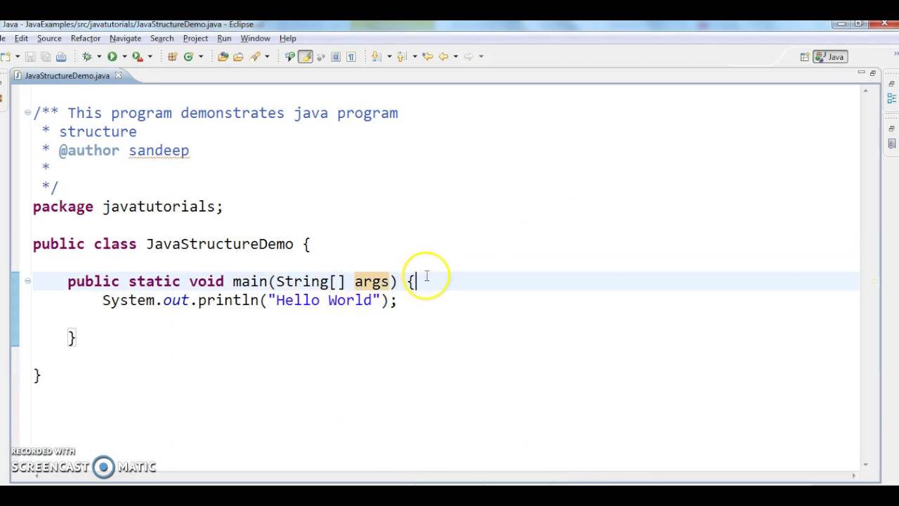 Java Tutorial 1 Explain structure of java program