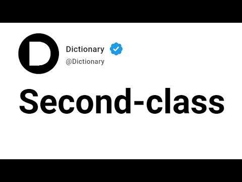 Second-class Meaning In English