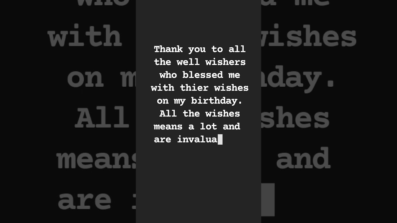 Happy Birthday Thank You Status, English Wishes, WhatsApp Trending Viral Video