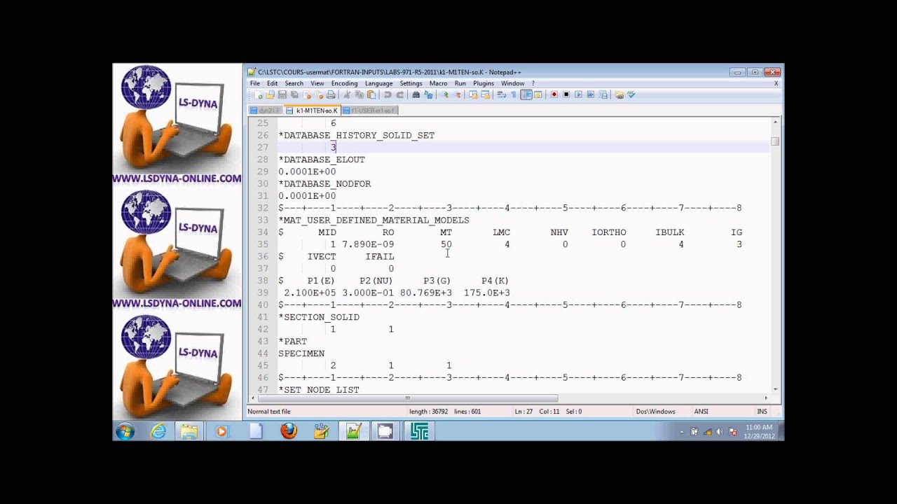 LS-DYNA Tutorial User Defined Material
