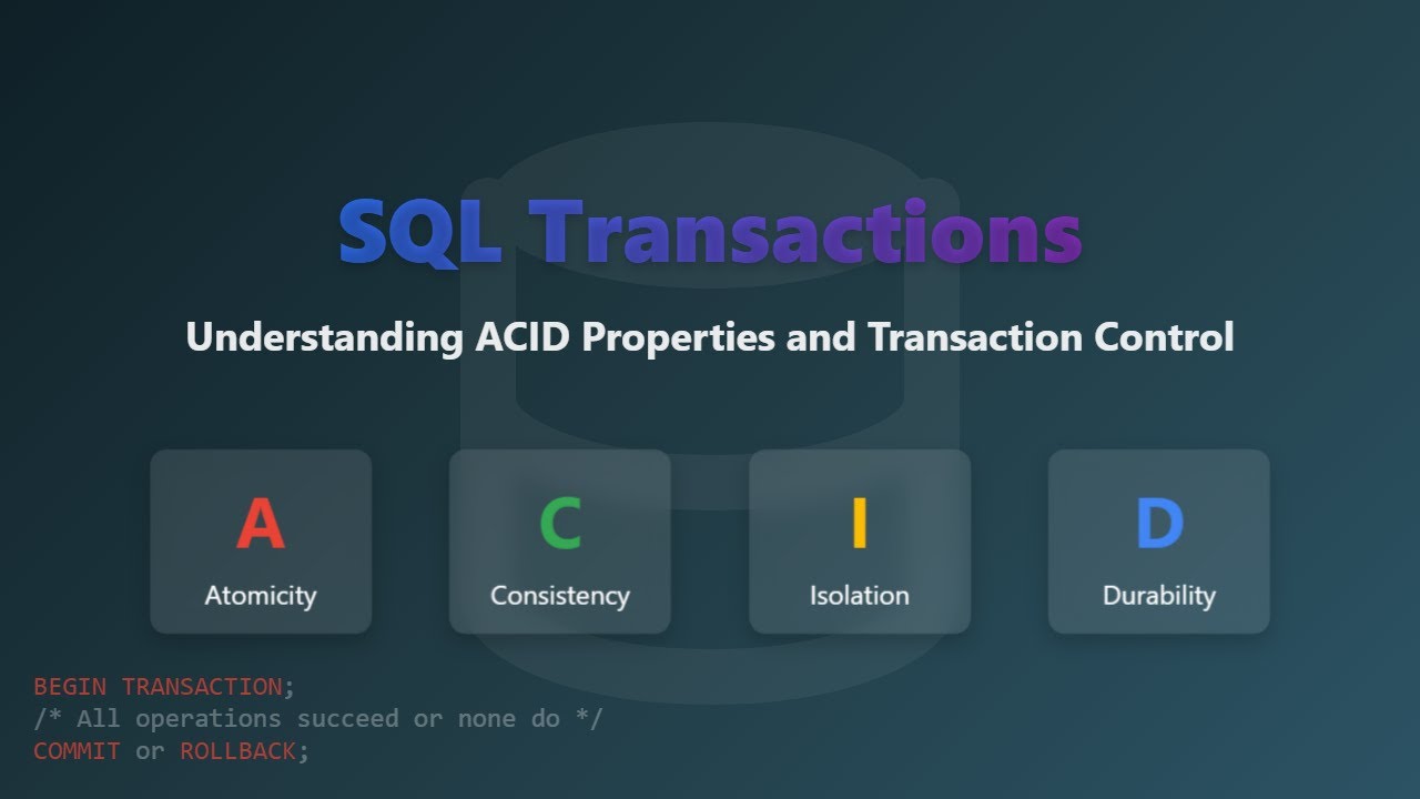 SQL Transactions Explained: ACID Properties & Transaction Control for Beginners